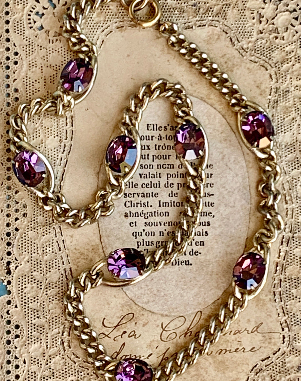 Art Deco Amethyst Rhinestone Necklace – Lady Slippers